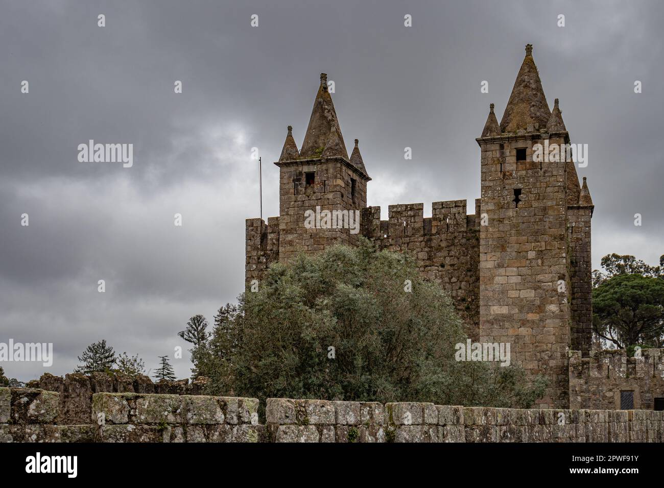 Medieval portuguese castle of Santa Maria da Feira Stock Photo - Alamy