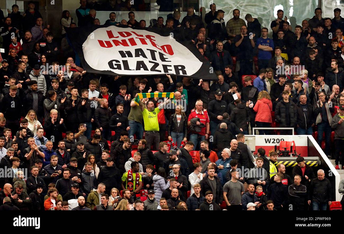 Manchester united old trafford banner hi-res stock photography and ...