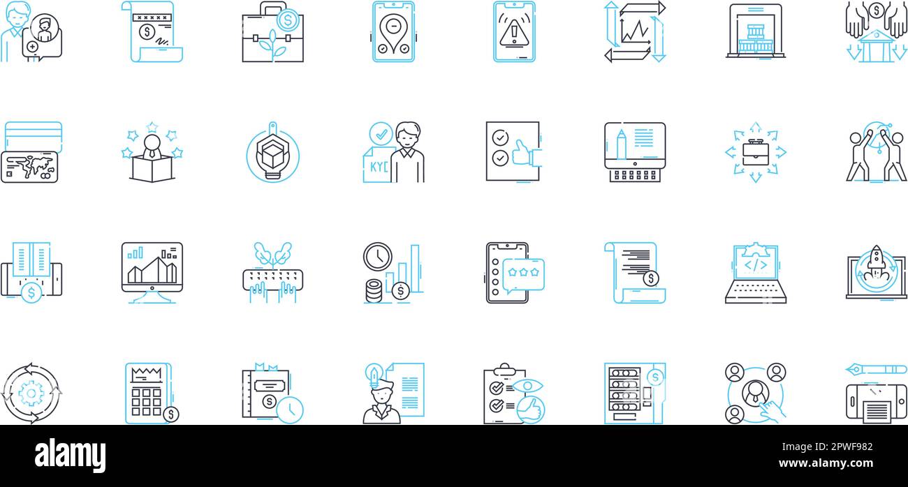 Marketing campaign linear icons set. Strategy, Targeting, Messaging ...