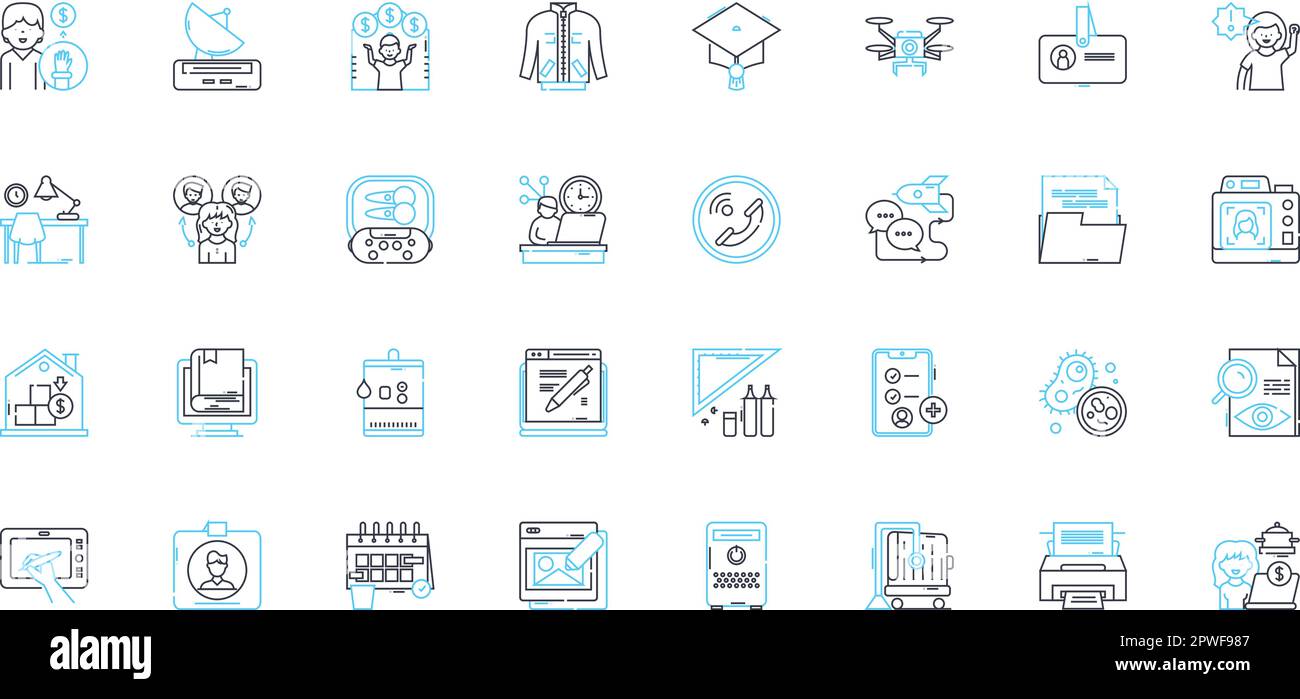 Printer linear icons set. Ink, Tr, Laser, Cartridge, Print, Scan, Copy line vector and concept ...