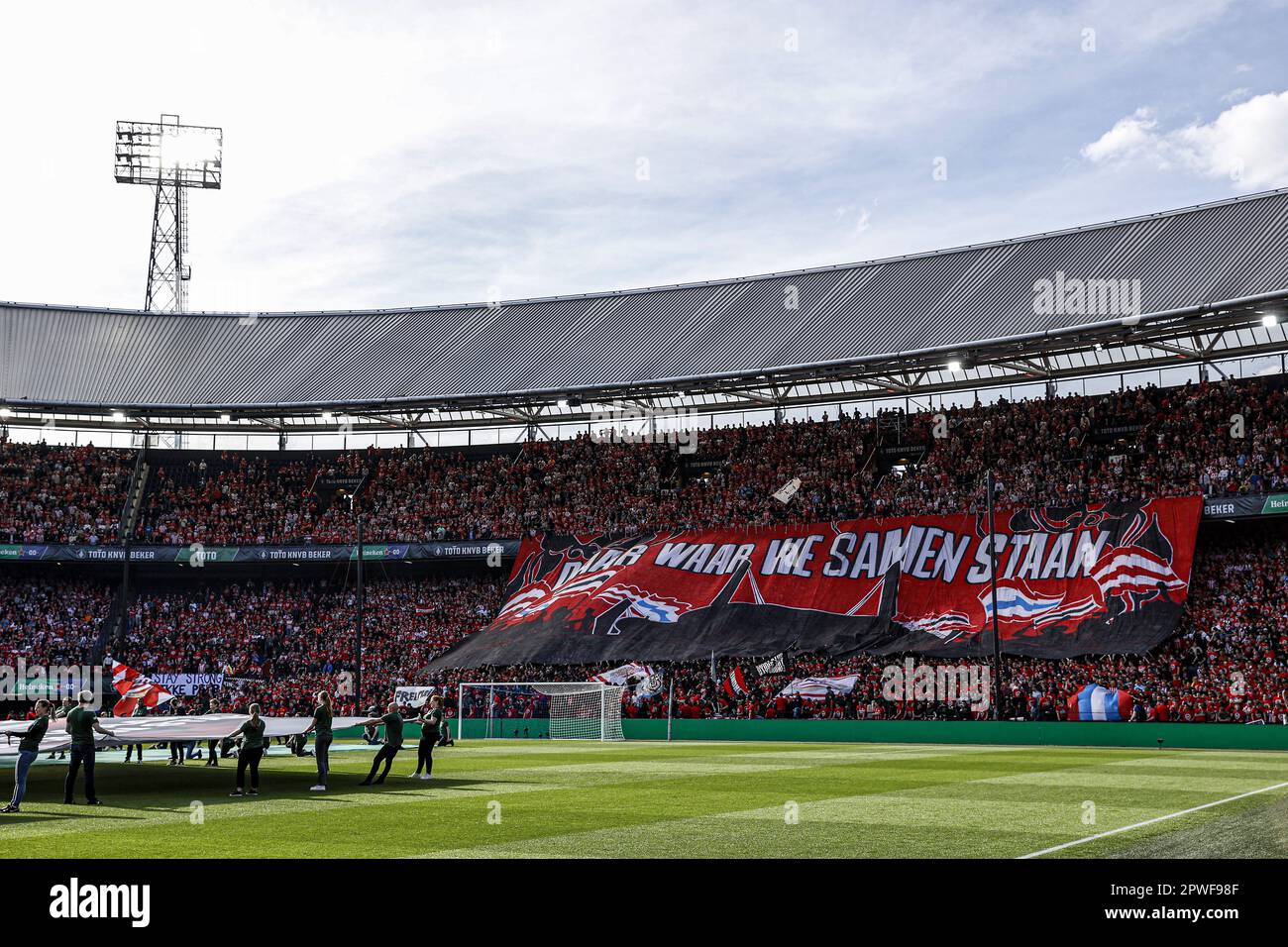 ROTTERDAM - PSV fans with banner during the TOTO KNVB Cup final between ...