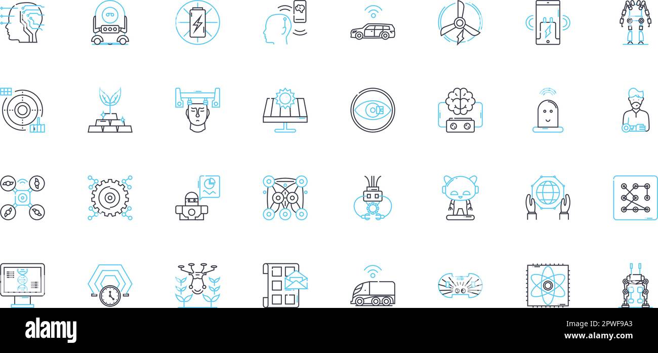 Advanced innovations linear icons set. Futuristic, Cutting-edge ...