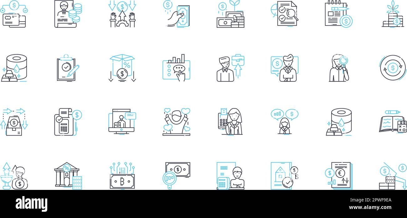 Time Management Linear Icons Set Efficiency Deadlines Prioritization