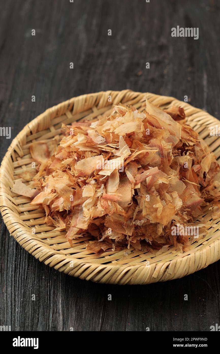 Bonito FLakes Japanese Katsuobushi, Close Up Stock Photo - Alamy