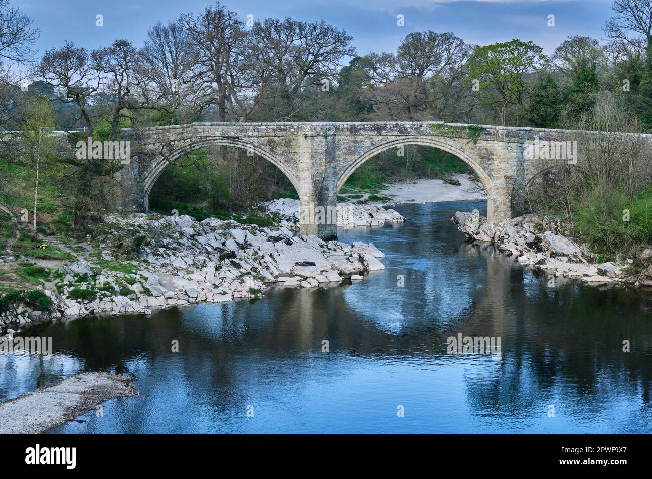 The Devil's Bridge across the River Lune at Kirkby Lonsdale, Cumbria ...