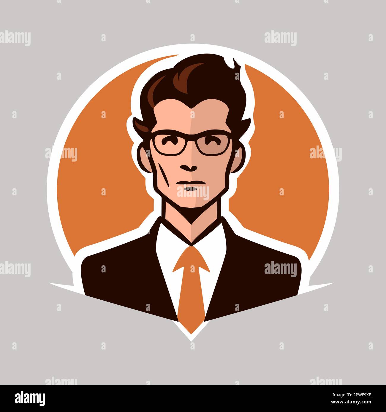 Businessman avatar illustration. Simple cartoon user portrait. User ...