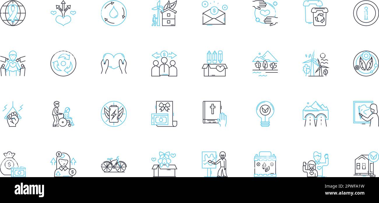 Environmental preservation linear icons set. Sustainability ...