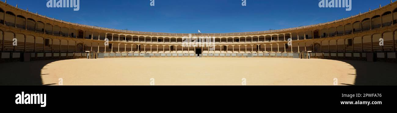 Panoramic view of bullfight arena in Ronda, Andalusia, Spain Stock ...