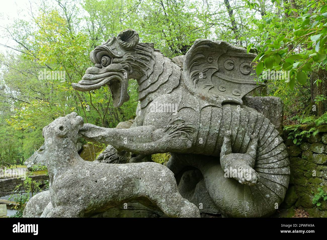 Dragon - Parco dei Mostri - Bomarzo, Italy Stock Photo - Alamy