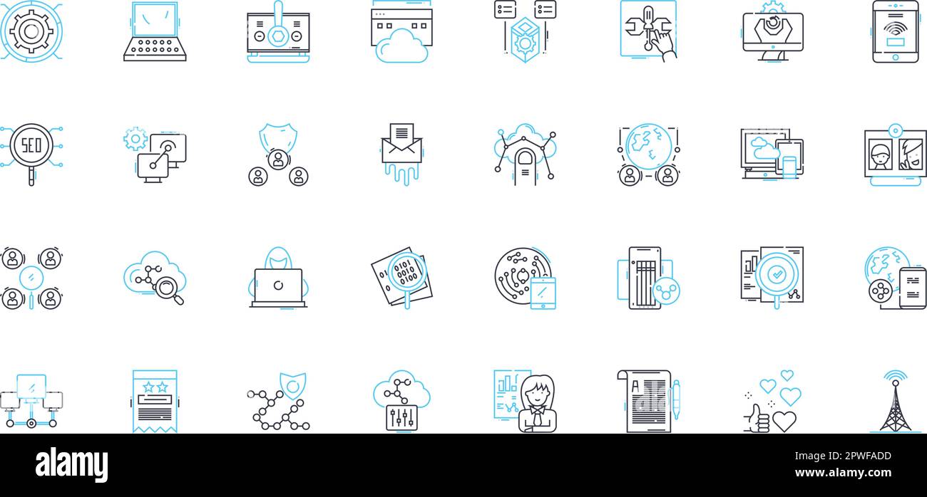 Cybersecurity Measures Linear Icons Set Firewall Encryption Authentication Authorization