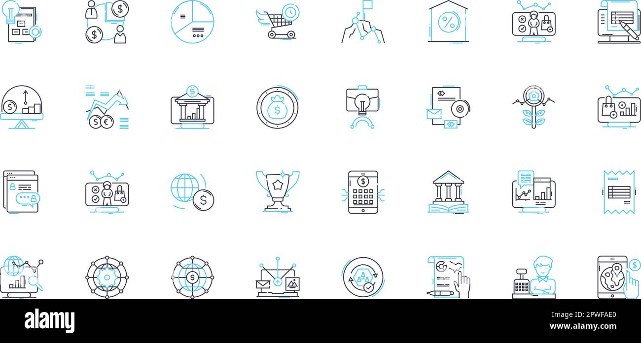 Market assessment linear icons set. Competition, Demand, Trends ... Market assessment linear icons set. Competition, Demand, Trends ...