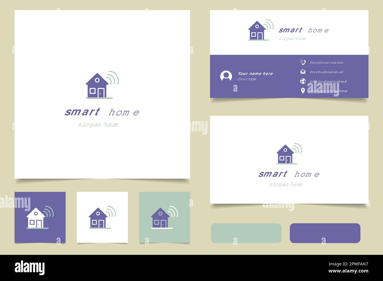 Smart home logo design with editable slogan. Branding book and business ...