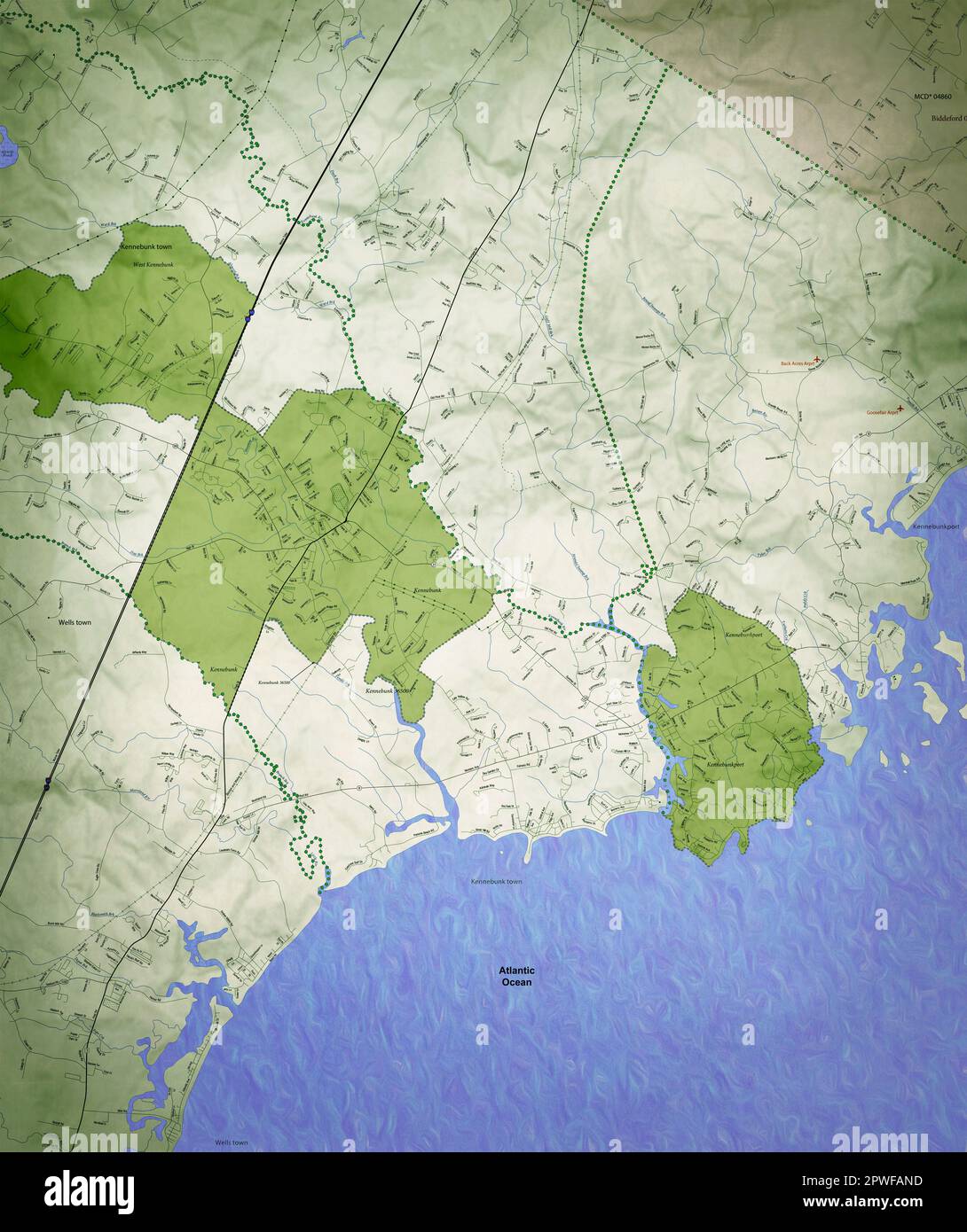 Maine county map hi-res stock photography and images - Alamy