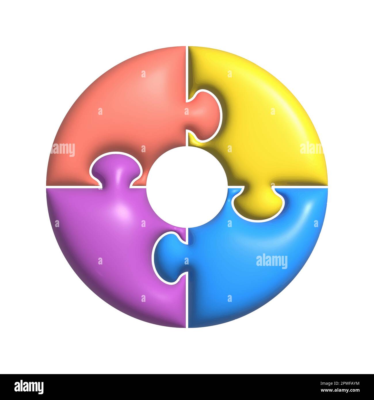 3d puzzle. The circle is made of puzzles. Icon for websites ...