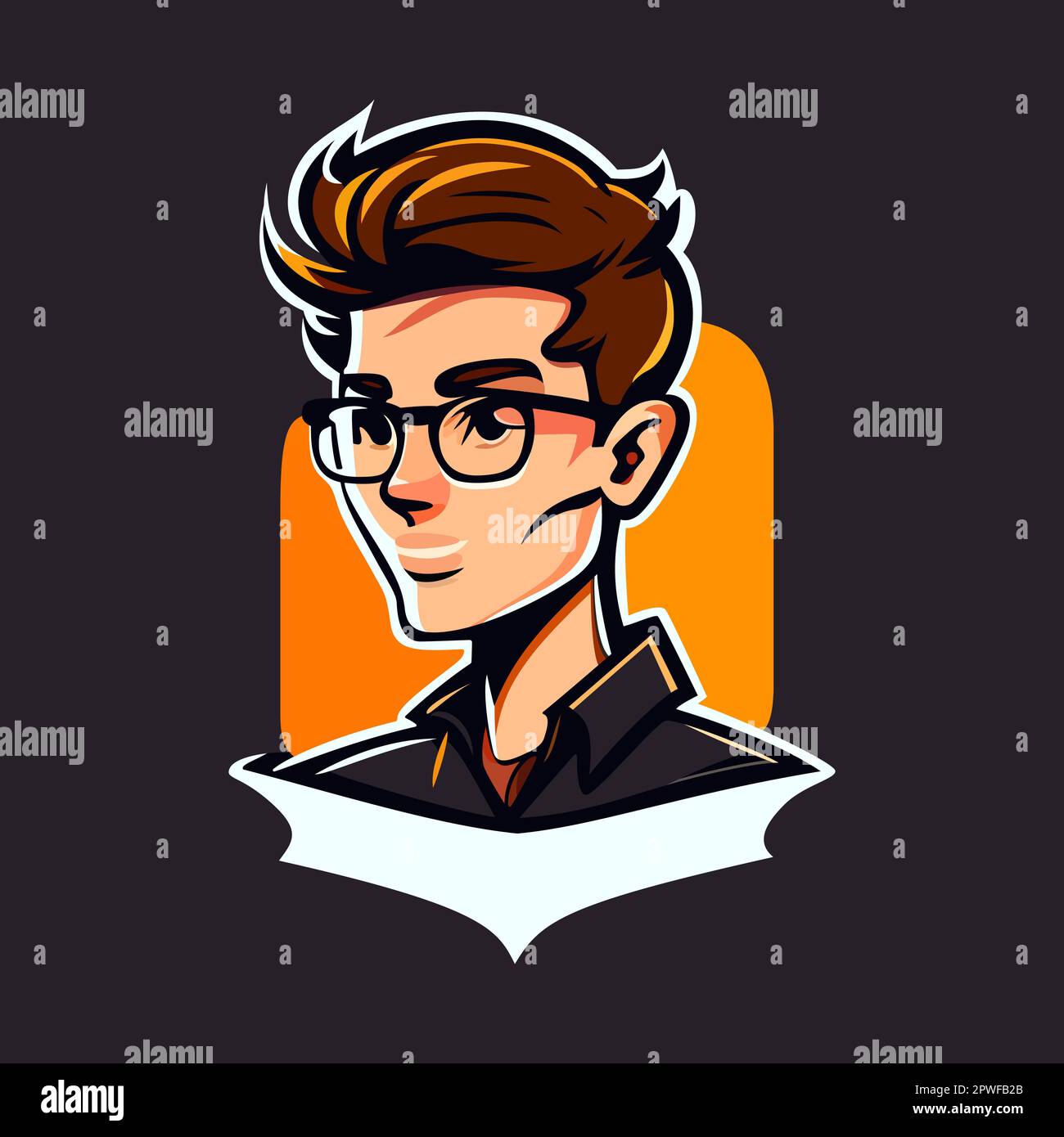 Student avatar illustration. Simple cartoon user portrait. User profile ...