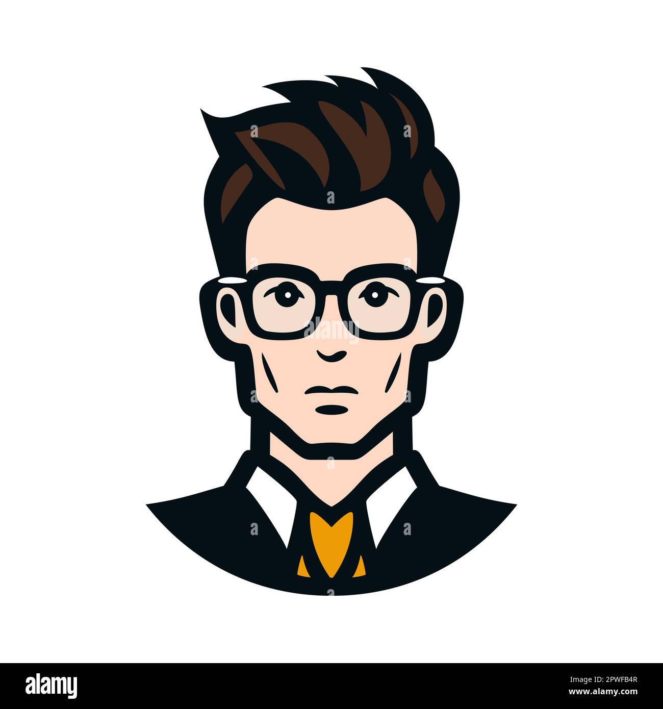 Businessman avatar illustration. Simple cartoon user portrait. User ...