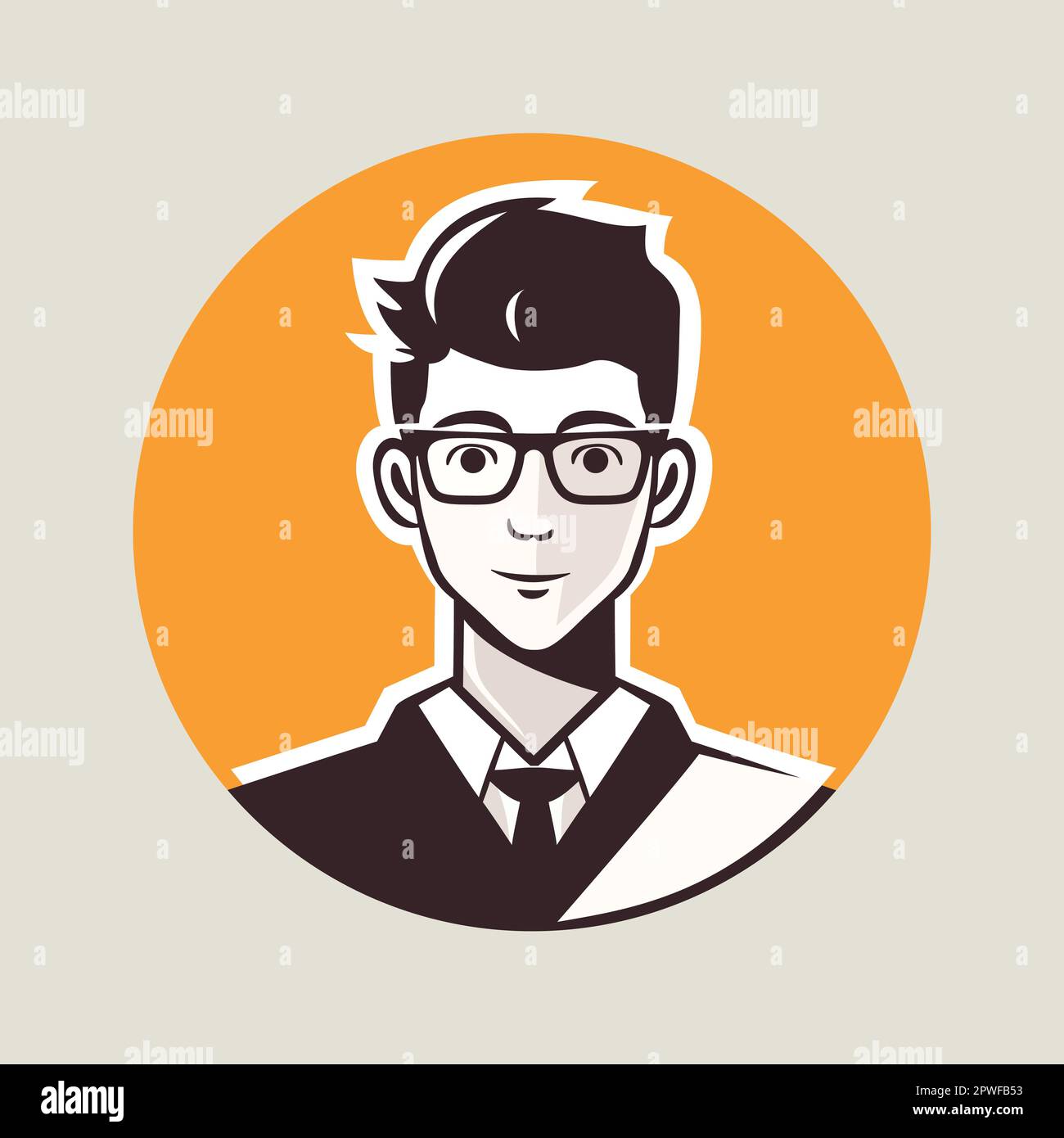 Businessman avatar illustration. Simple cartoon user portrait. User ...