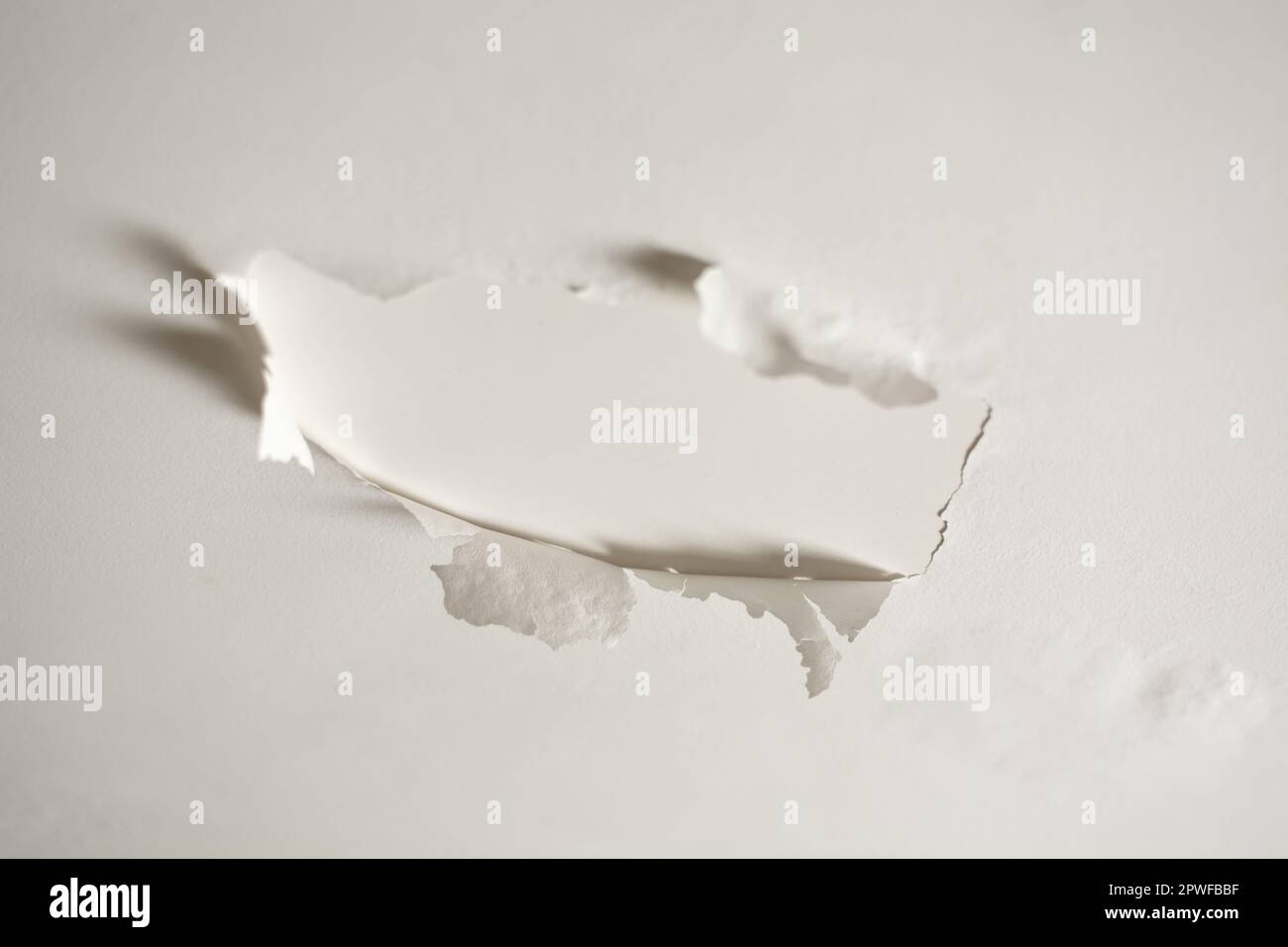 The paint is peeling off the plastered ceiling. Old paint peeling off ...