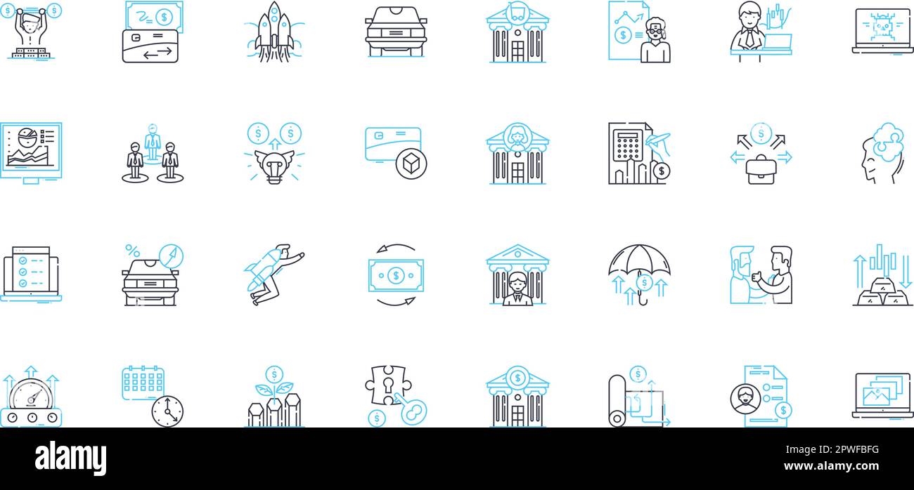 Internet venture linear icons set. Disruptive, Innovative, E-commerce ...