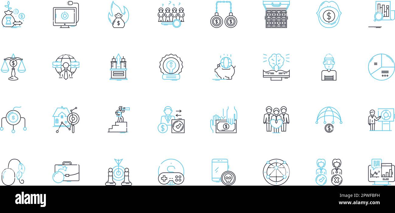 Political manipulation linear icons set. Propaganda, Lobbying ...