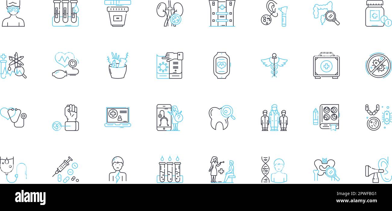Digital Wellness linear icons set. Balance, Health, Mindfulness, Self ...
