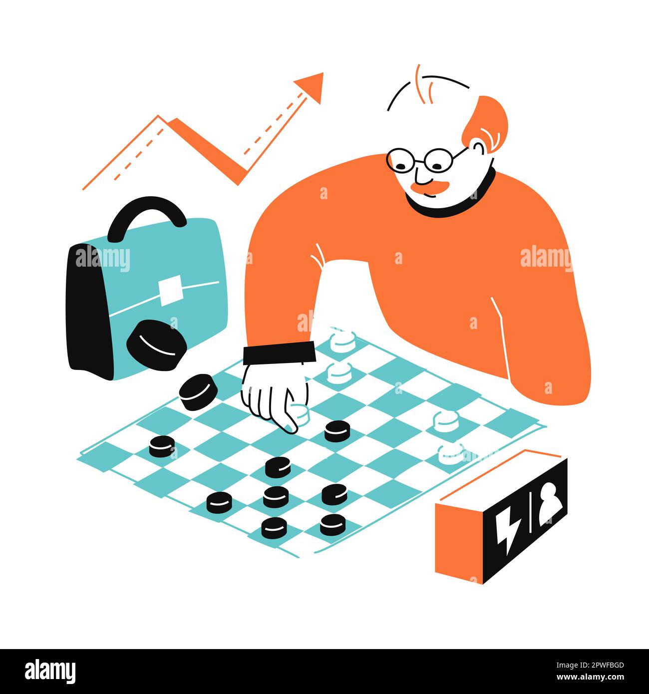 Play checkers - colorful flat design style illustration Stock Vector ...