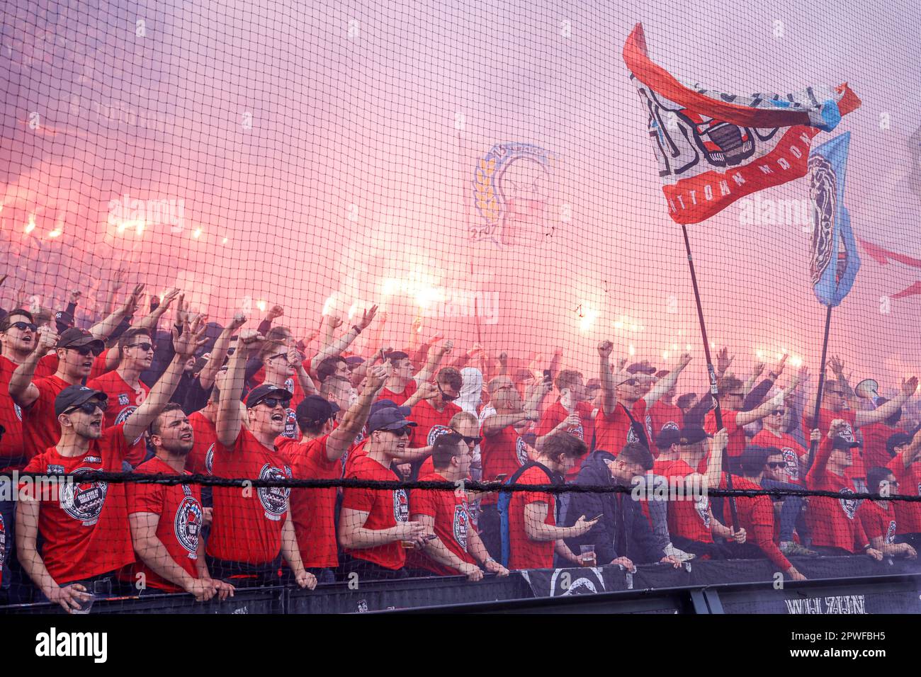 ROTTERDAM, NETHERLANDS - APRIL 30: PSV fans during the Dutch TOTO KNVB ...