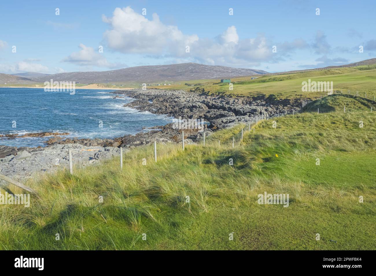 Isle of Harris, UK - October 4 2021: Beautiful sunny day at the coastal ...