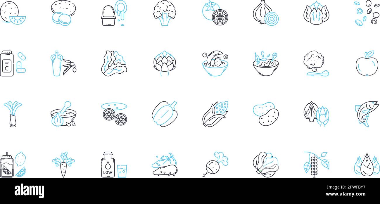 All-natural linear icons set. Organic, Pure, Clean, Fresh, Wholesome ...