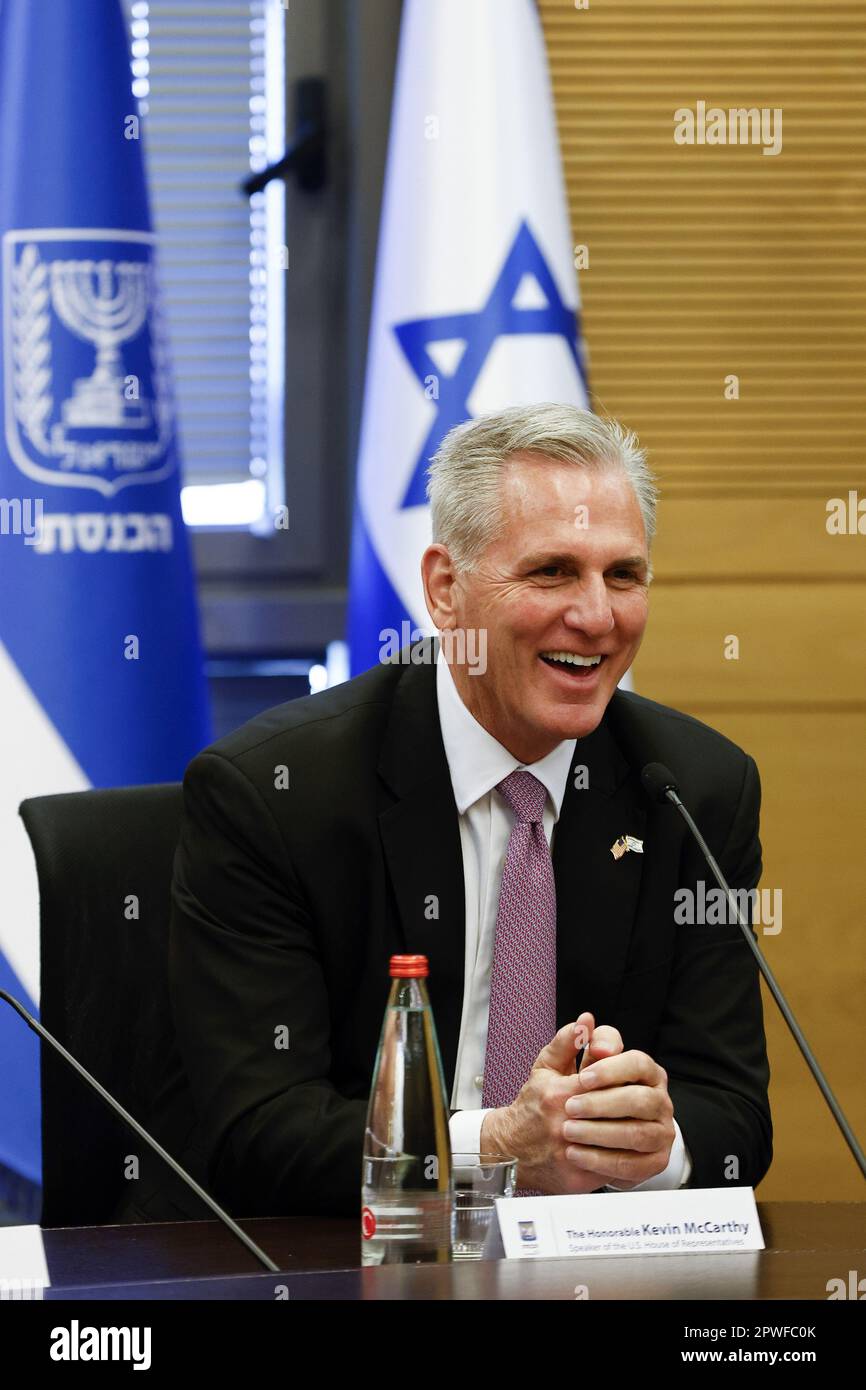 Jerusalem, Israel. 30th Apr, 2023. U.S. House Speaker Kevin McCarthy ...