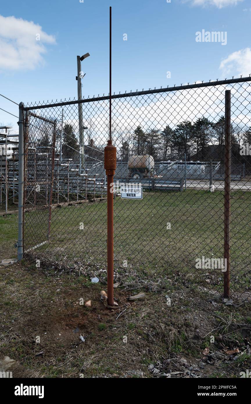 No-potable Water station next to a chain link fence Stock Photo - Alamy