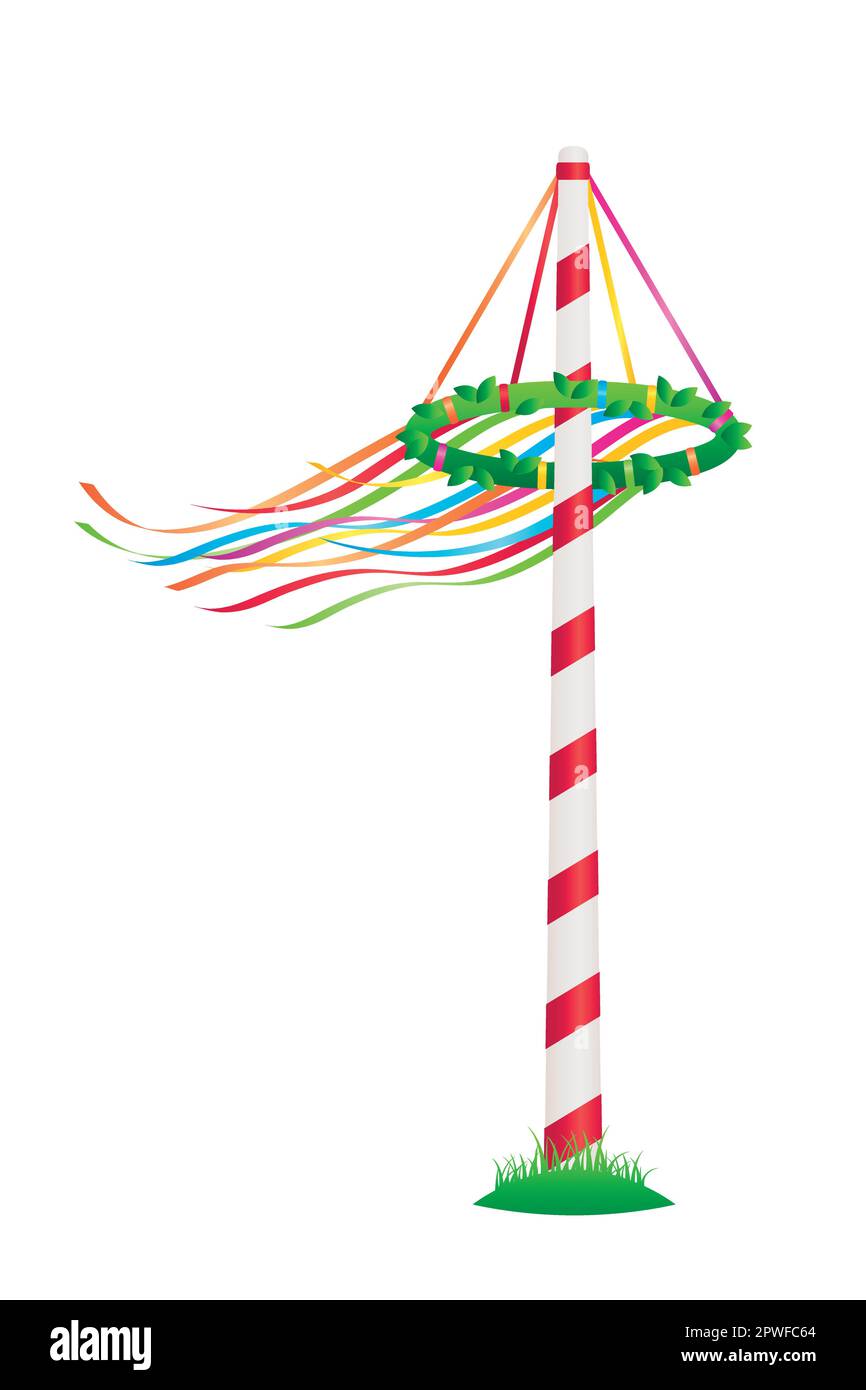 Maypole illustration Cut Out Stock Images & Pictures - Alamy