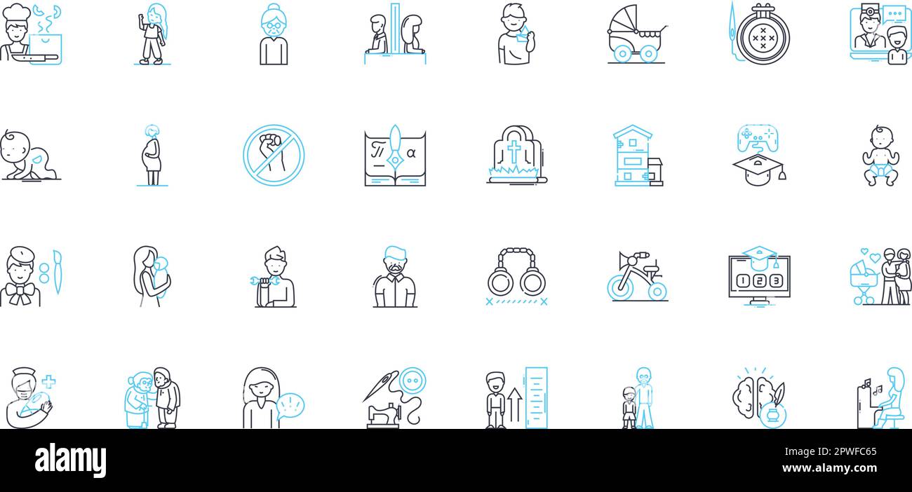Friends linear icons set. Companionship, Support, Loyalty, Laughter ...
