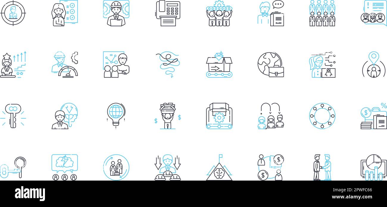 Risk assessment linear icons set. Probability, Security, Hazard ...