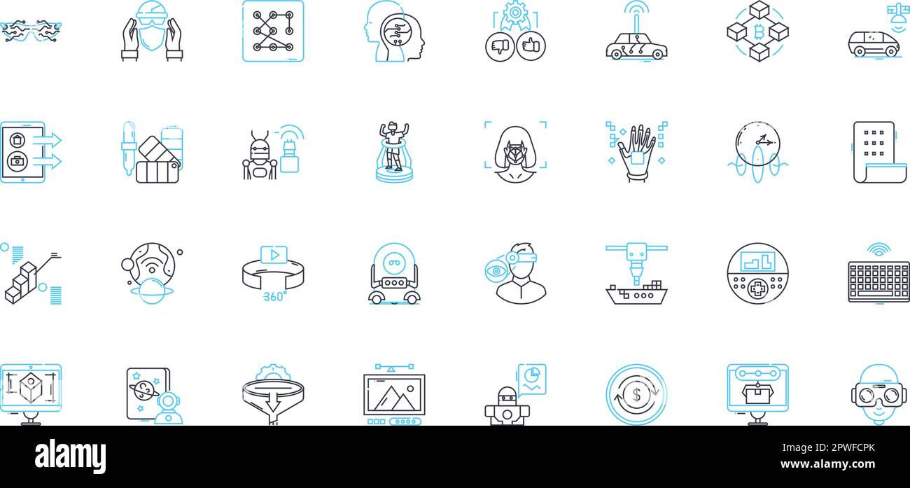 Intelligent Automation Linear Icons Set Innovation Efficiency Productivity Optimization