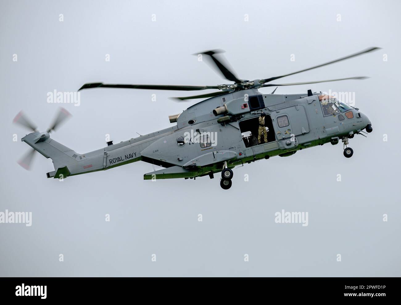 Two Royal Navy Merlin aircraft from 845 Squadron Command Helicopter ...