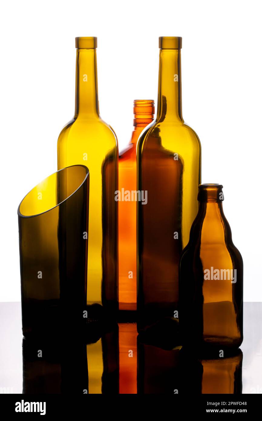 Still life with glass objects on a white background Stock Photo - Alamy