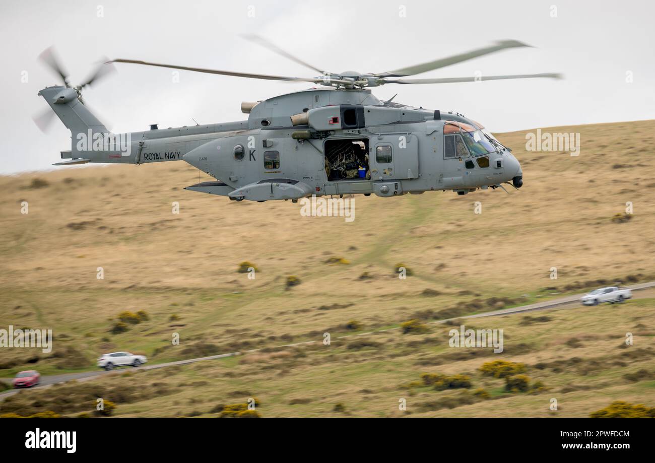Two Royal Navy Merlin aircraft from 845 Squadron Command Helicopter ...
