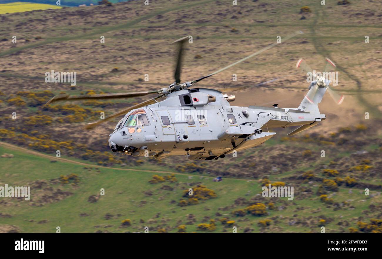 Two Royal Navy Merlin aircraft from 845 Squadron Command Helicopter ...