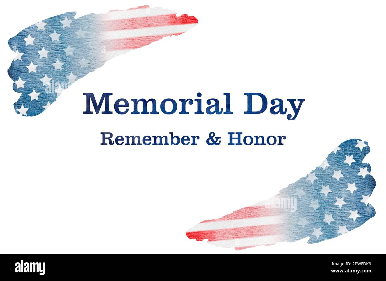 Memorial Day. Beautiful drawing of the American Flag with ...