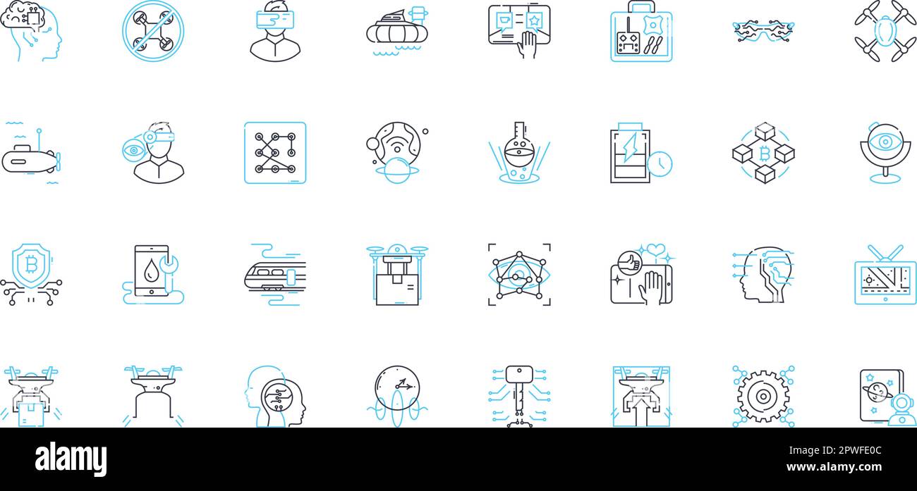 Automated shipping linear icons set. Efficiency , Accuracy ...
