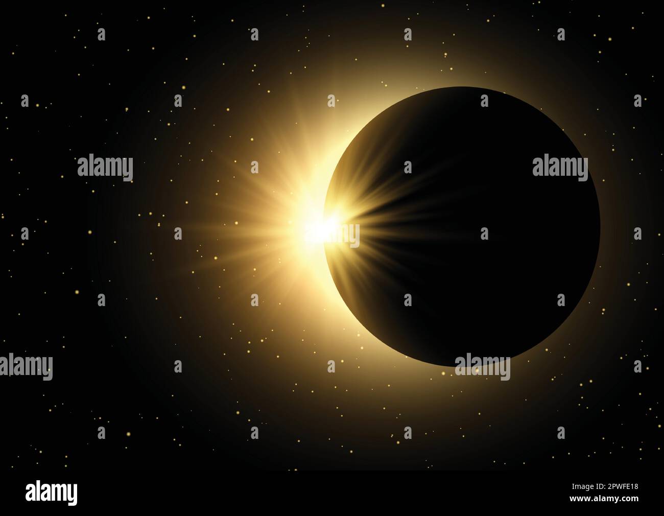 Space sky background with a solar eclipse design Stock Vector Image ...