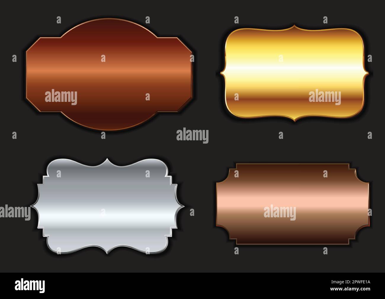 Collection of metallic frames Stock Vector Image & Art - Alamy