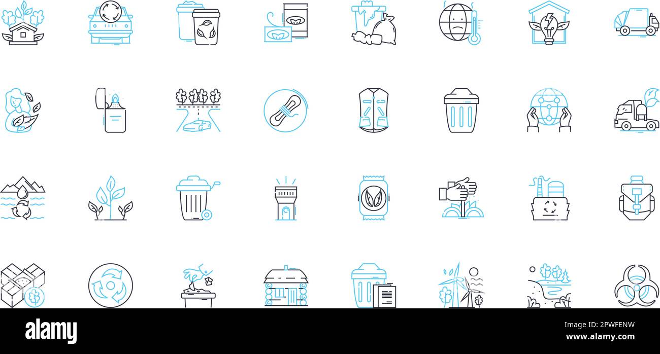 Environmental science linear icons set. Sustainability, Biodiversity ...