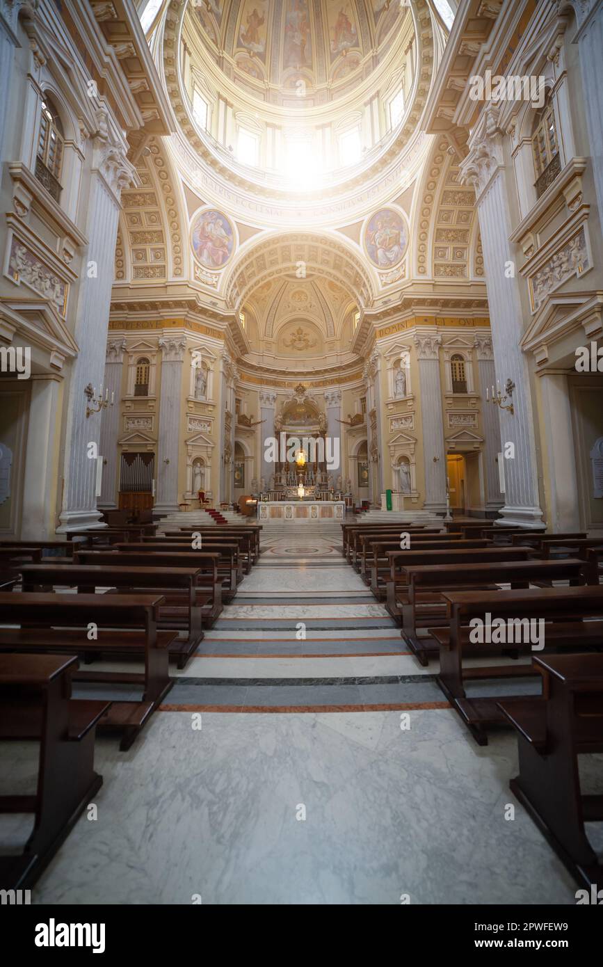 Naples - Italy - February 2, 2023:exterior interior of the Christian ...