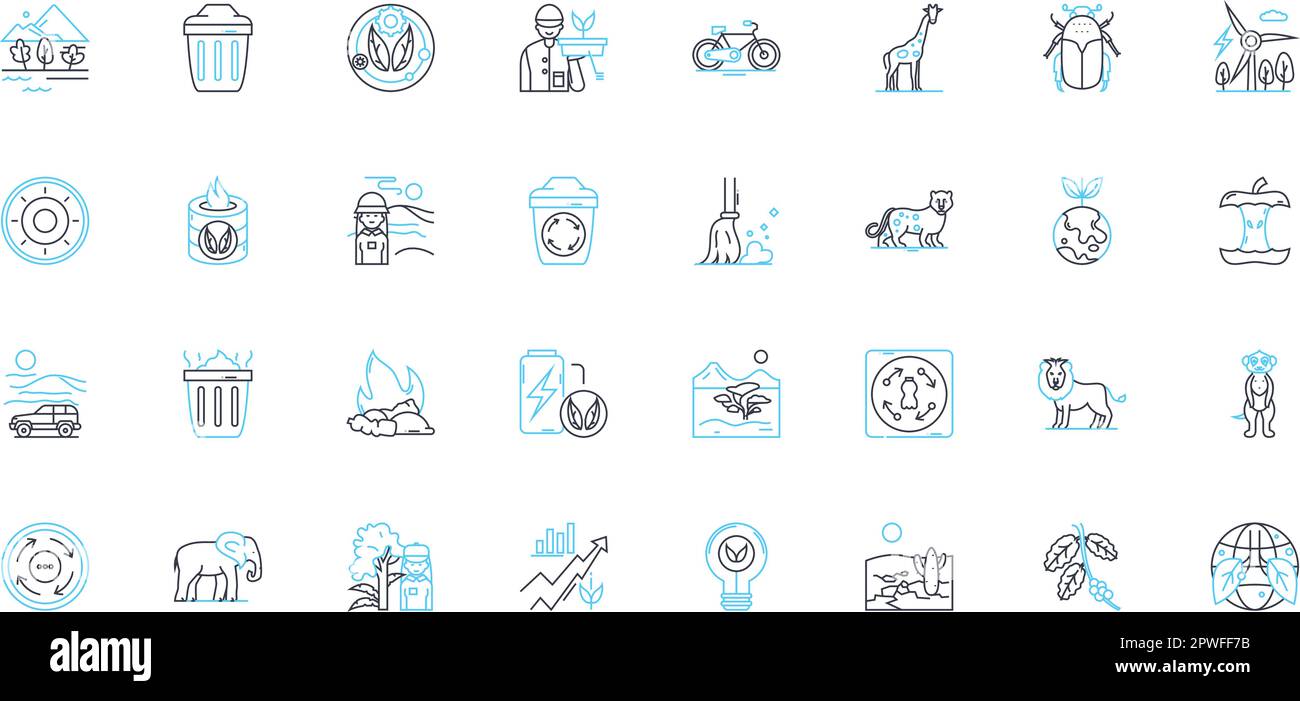 Environment Wildlife linear icons set. Habitat, Biodiversity, Ecosystem ...