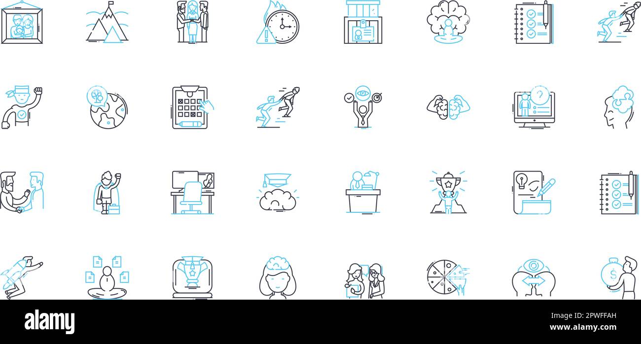 Creativity and innovation linear icons set. Imagination, Ingenuity ...