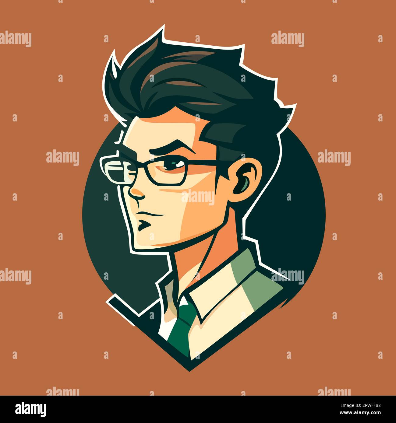 Businessman avatar illustration. Simple cartoon user portrait. User ...