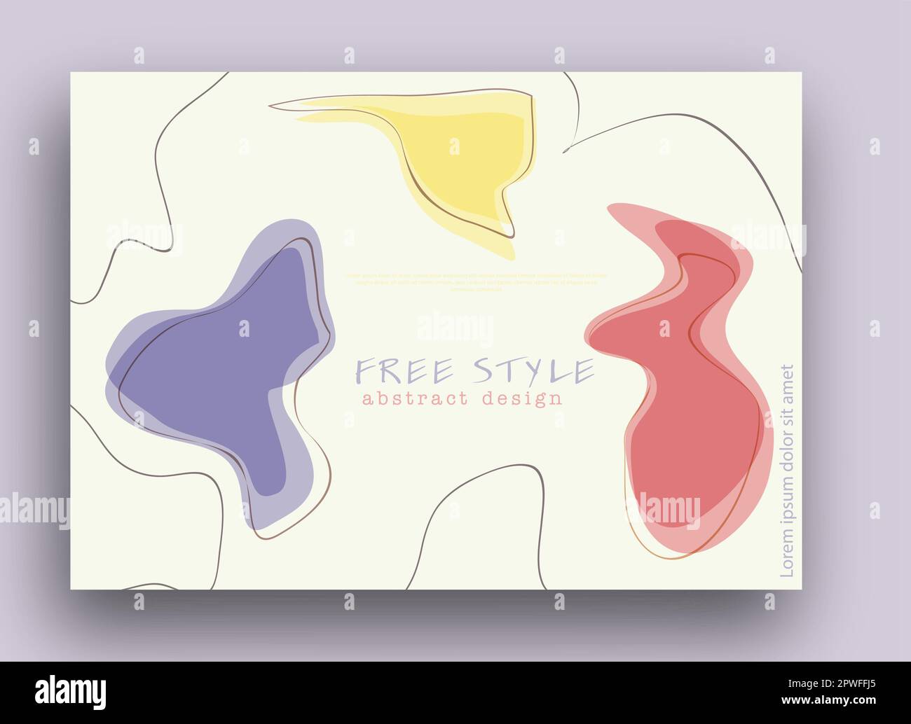 Abstract background with deformed shapes and lines. A simple color ...