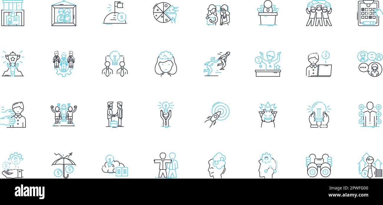 Project coordination linear icons set. Collaboration, Management ...